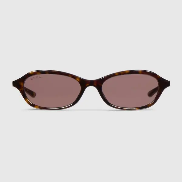 Gucci Oval Frame Sunglasses - Brown