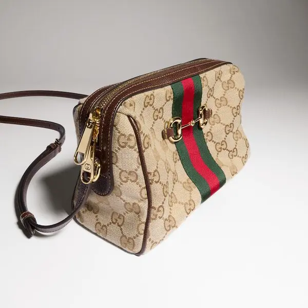 Gucci Horsebit Web Small Camera Bag Gg Canvas