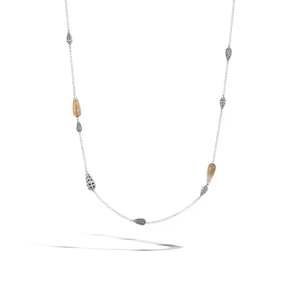 John Hardy Station Necklace With Smoky Quartz