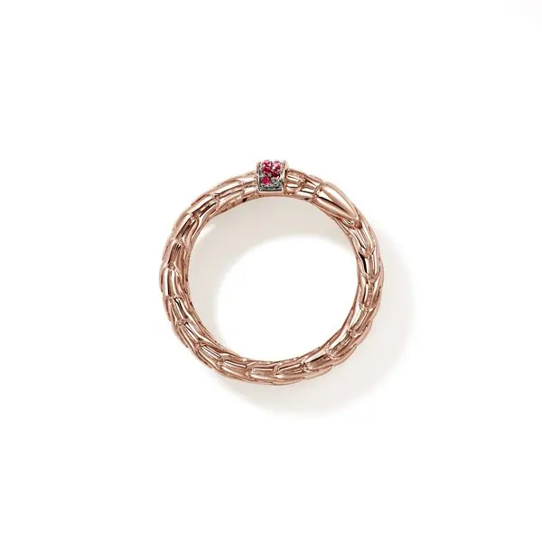 John Hardy Spear Double Wrap Ring, Rose Gemstones