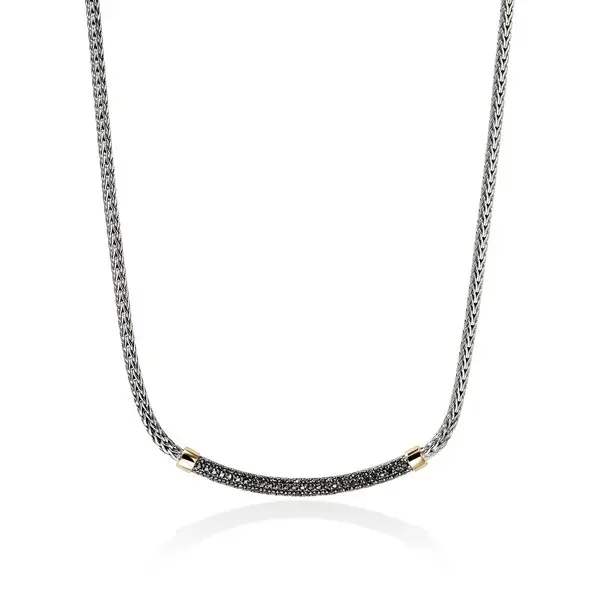 John Hardy Jh Essential Pave Necklace, Gold Gemstones - Sterling Silver