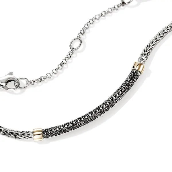 John Hardy Jh Essential Pave Necklace, Gold Gemstones