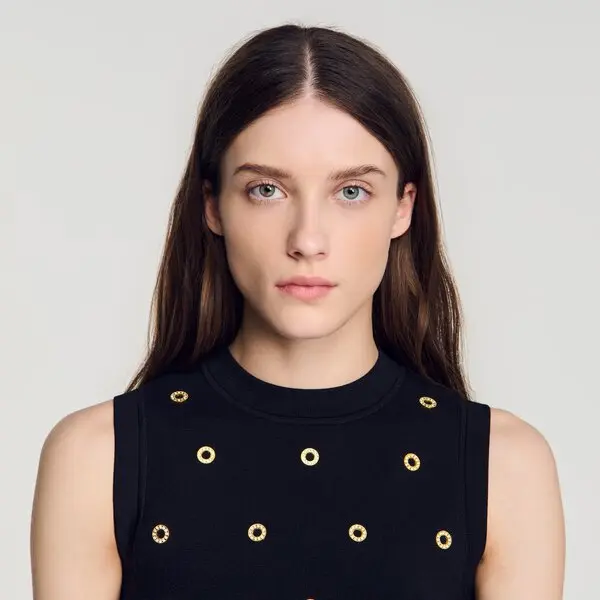 Sandro Studded Knit Top