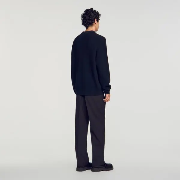 Sandro Ribbed Alpaca Polo Shirt