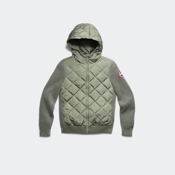 Canada Goose Hybridge Quilted Knit Hoodie - Sagebrush