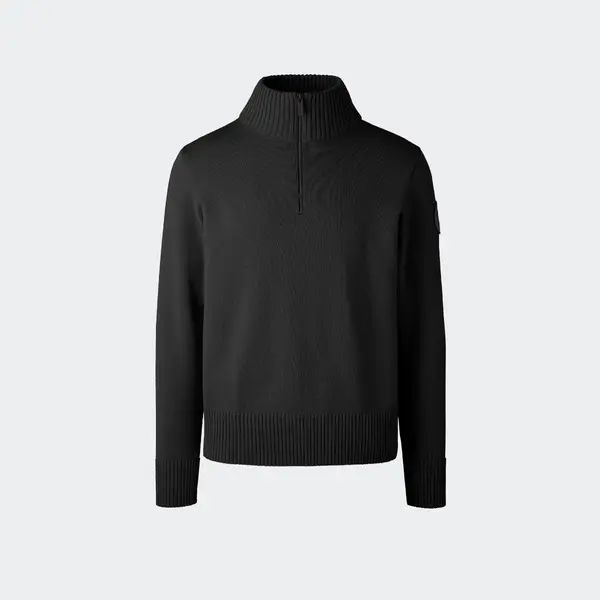 Canada Goose Rosseau Quarter Zip Merino Wool Sweater - Black