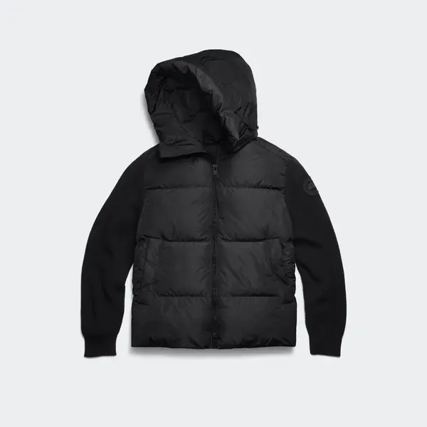 Canada Goose Hybridge Grove Knit Hoodie With Down-filled Panels - Black