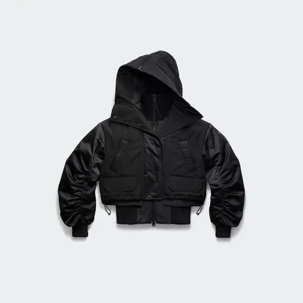 Canada Goose Claremont Bomber Jacket With Ruched Sleeves - Black