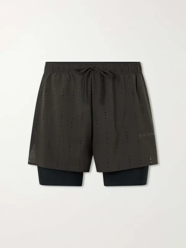 On Paf Zero 2-in-1 Stretch-jersey And Mesh Running Shorts