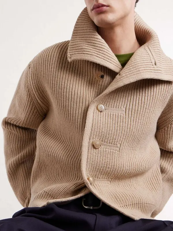 Dries Van Noten Ribbed Wool Cardigan