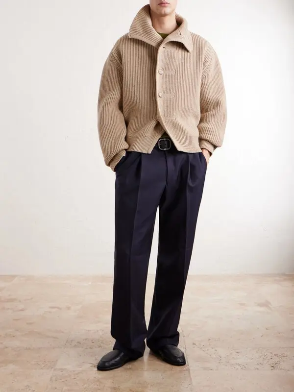 Dries Van Noten Ribbed Wool Cardigan