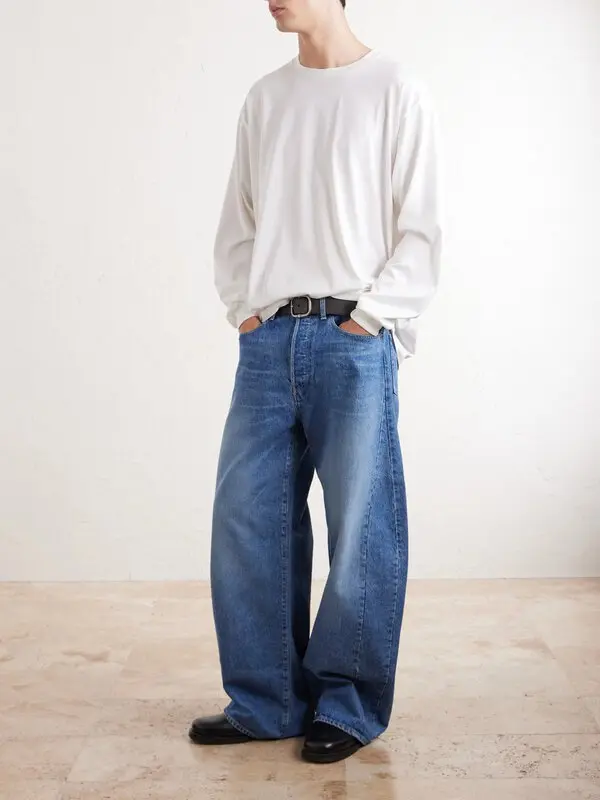 SSSTEIN Deformation Panelled Wide-leg Jeans