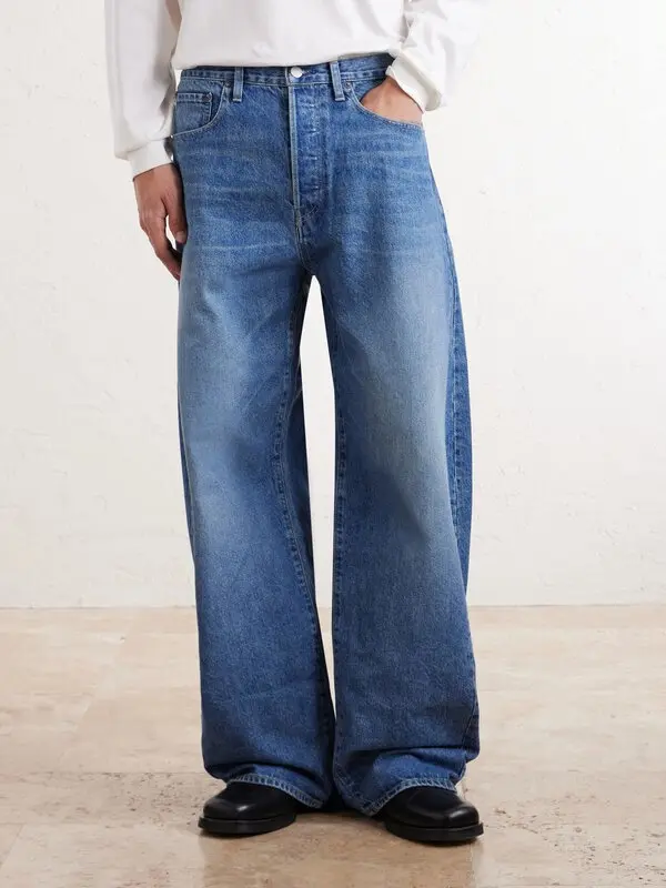 SSSTEIN Deformation Panelled Wide-leg Jeans