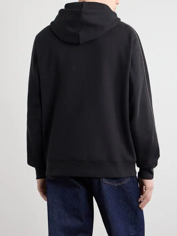 Burberry Logo-embroidered Cotton-jersey Zip-up Hoodie