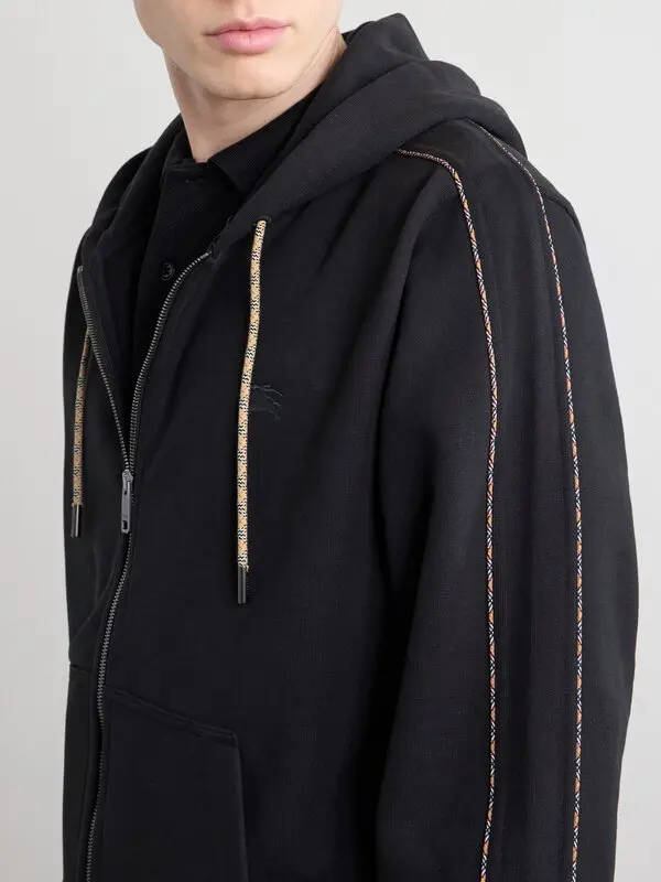 Burberry Logo-embroidered Cotton-jersey Zip-up Hoodie