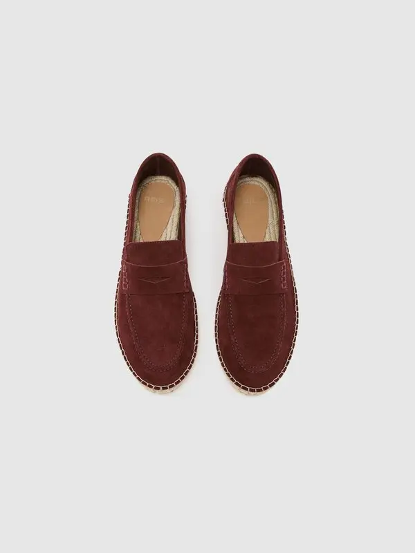 REISS Capri Suede Penny Loafer Espadrilles