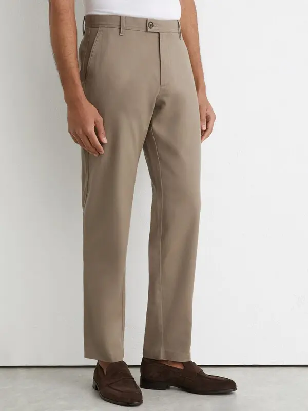 REISS Dobby Cotton Piqué Chino Trousers