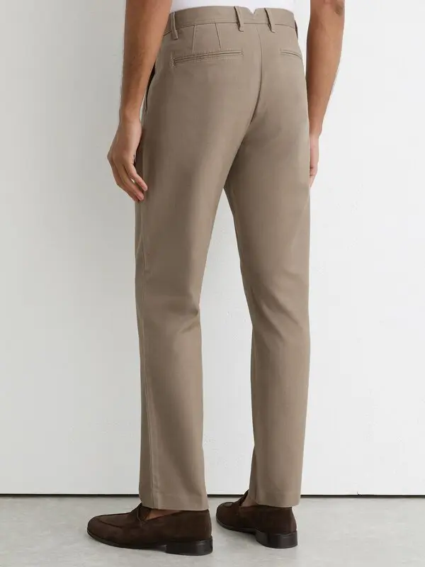 REISS Dobby Cotton Piqué Chino Trousers