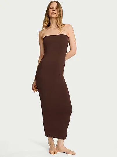 Victoria's Secret Smooth Seamless Tube Maxi Dress - Brown