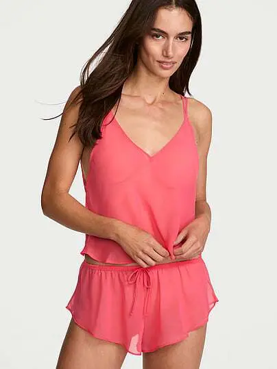 Victoria's Secret Chiffon Flutter Short - Red