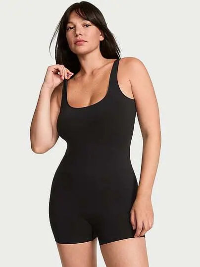 Victoria's Secret Smooth Seamless Short Onesie - Black