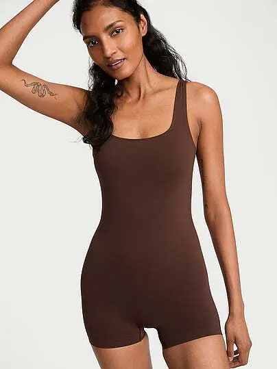 Victoria's Secret Smooth Seamless Short Onesie - Brown