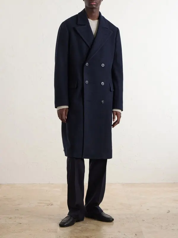 Boglioli Double-breasted Virgin Wool And Cashmere-blend Twill Coat