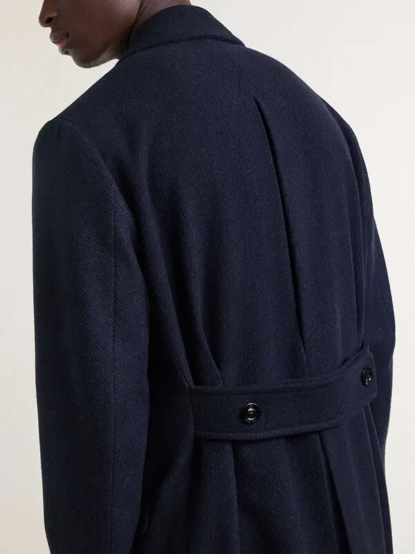 Boglioli Double-breasted Virgin Wool And Cashmere-blend Twill Coat - Navy