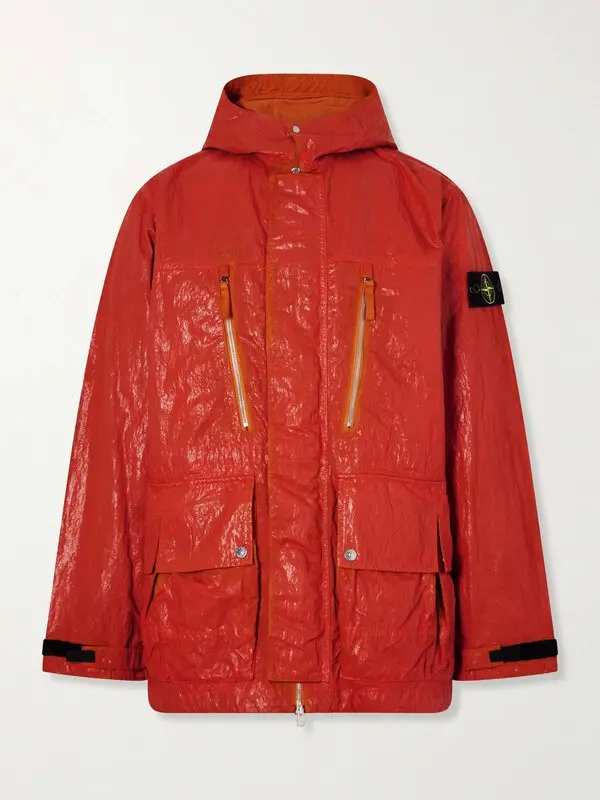 Stone Island Garment-dyed Recycled Crinkled-shell Jacket