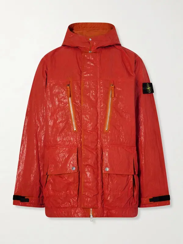 Stone Island Garment-dyed Recycled Crinkled-shell Jacket