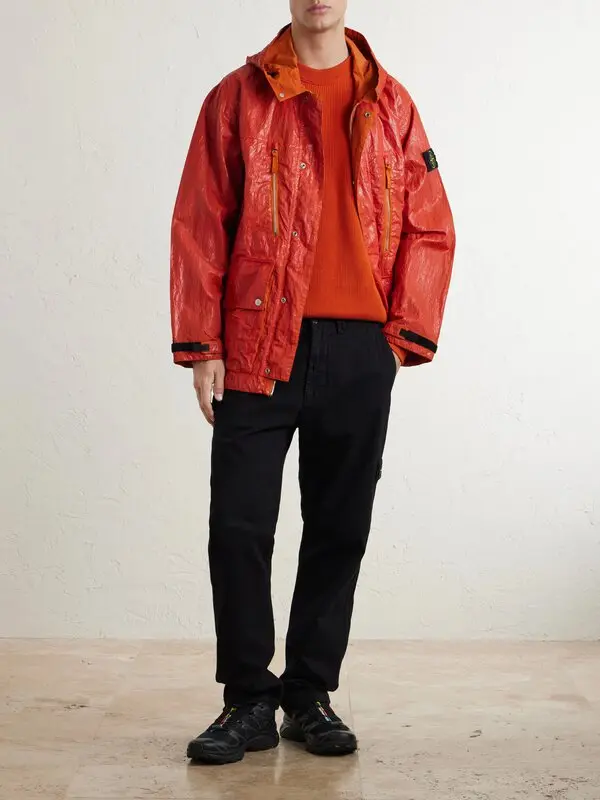 Stone Island Garment-dyed Recycled Crinkled-shell Jacket