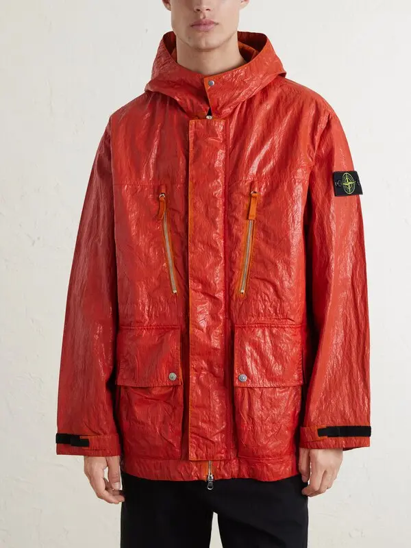 Stone Island Garment-dyed Recycled Crinkled-shell Jacket
