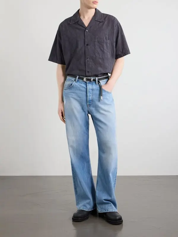 NEIGHBORHOOD Camp-collar Cotton-jacquard Shirt
