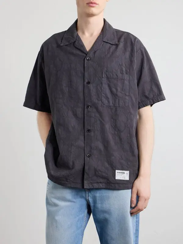 NEIGHBORHOOD Camp-collar Cotton-jacquard Shirt