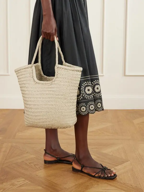 Dragon Diffusion Ns Diagonal Triple Jump Woven Leather Tote