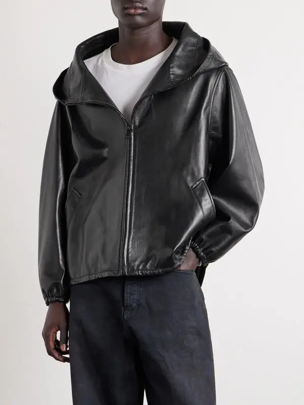Balenciaga Hooded Leather Jacket