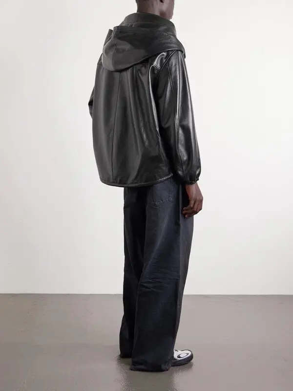 Balenciaga Hooded Leather Jacket