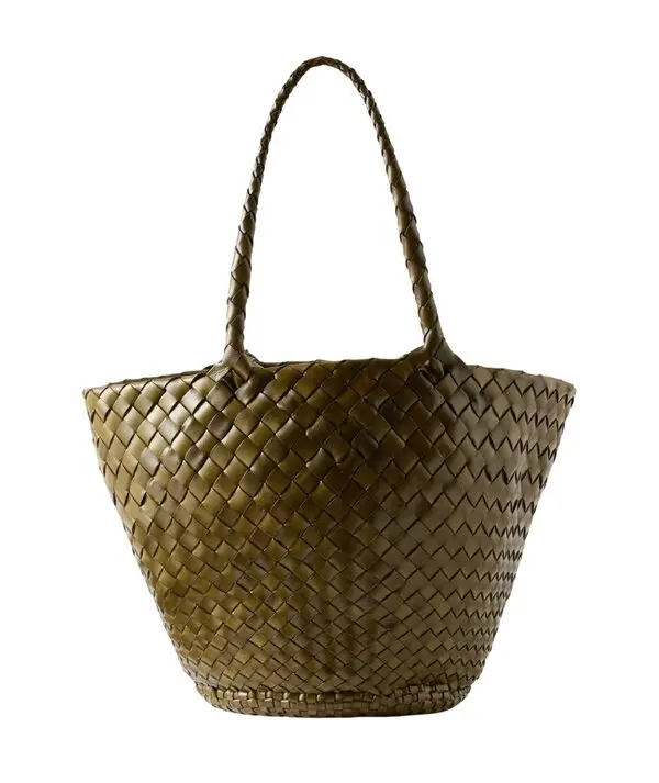 Dragon Diffusion Woven Leather Tote - Green