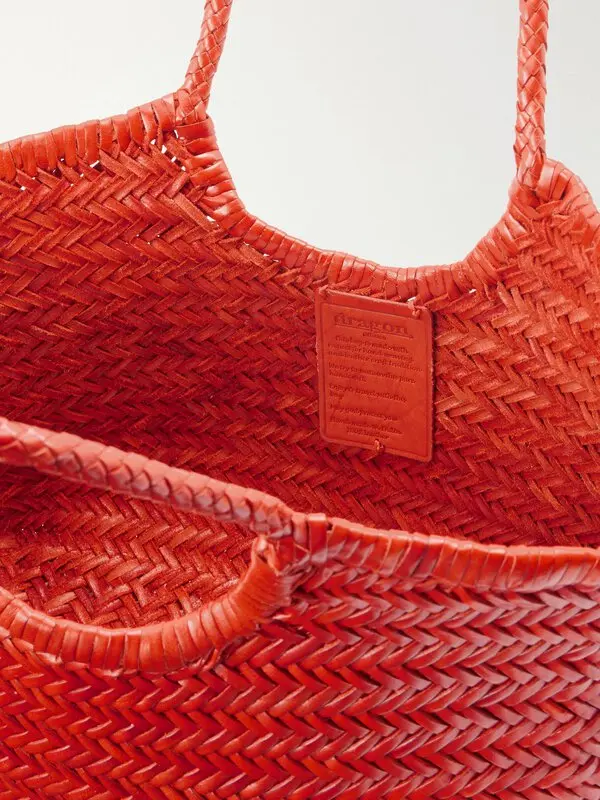 Dragon Diffusion Nantucket Woven Leather Tote - Red