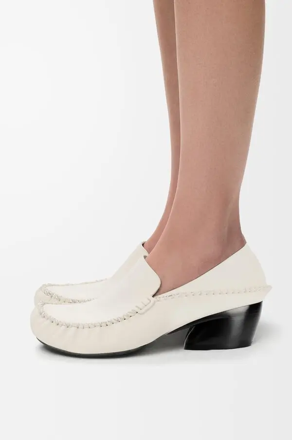Loewe Oval Loafer In Soft Leather - White