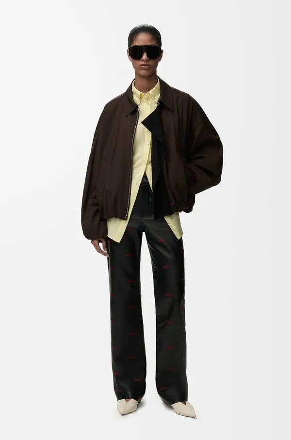 Loewe Jacket In Viscose And Wool Blend - Brown