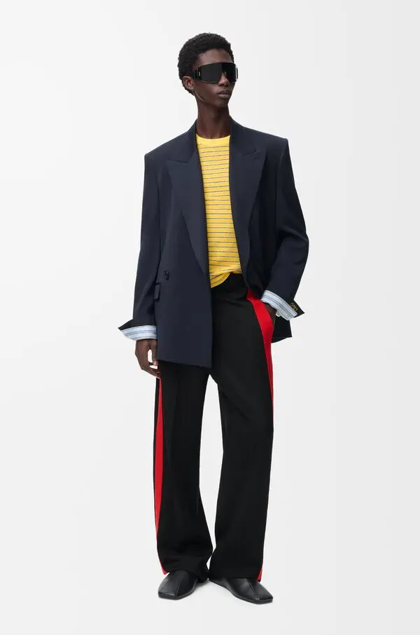 Loewe Trousers In Wool Blend - Black/red