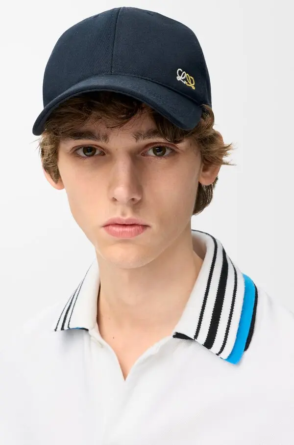 Loewe Flag Patch Cap In Cotton - Deep Navy