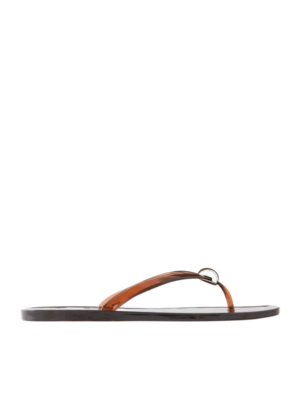 LOEFFLER RANDALL Jovie Embellished Pvc Thong Sandals - Brown