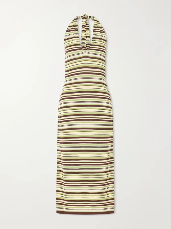 AWAY THAT DAY Cape Town Striped Knitted Midi Dress