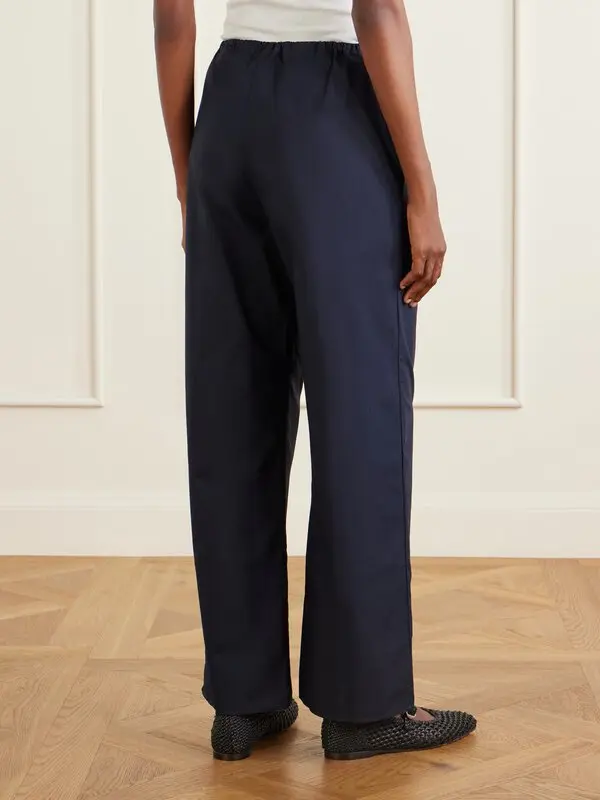 FLORE FLORE Josephine Organic Cotton-poplin Drawstring Straight-leg Pants