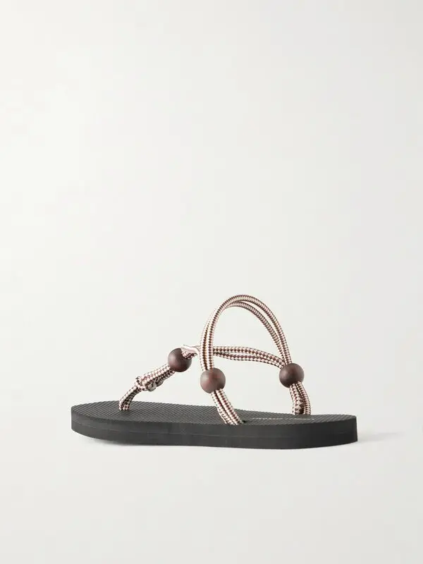 LOEFFLER RANDALL Mika Bead-embellished Cord Sandals - Black