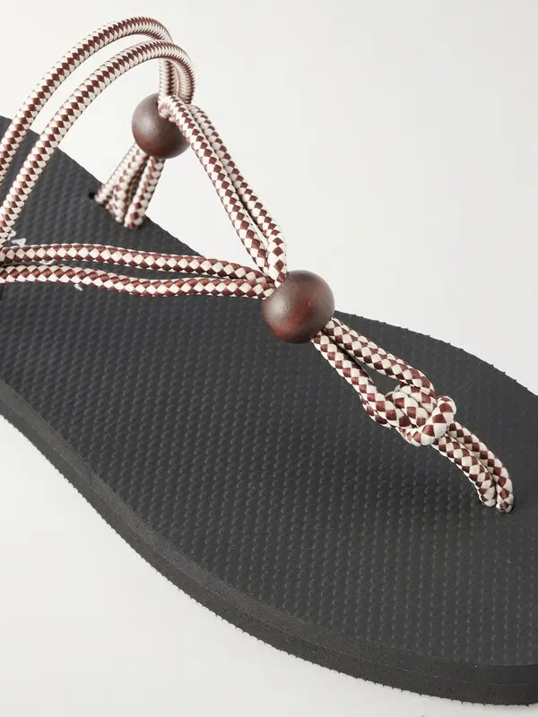 LOEFFLER RANDALL Mika Bead-embellished Cord Sandals - Black