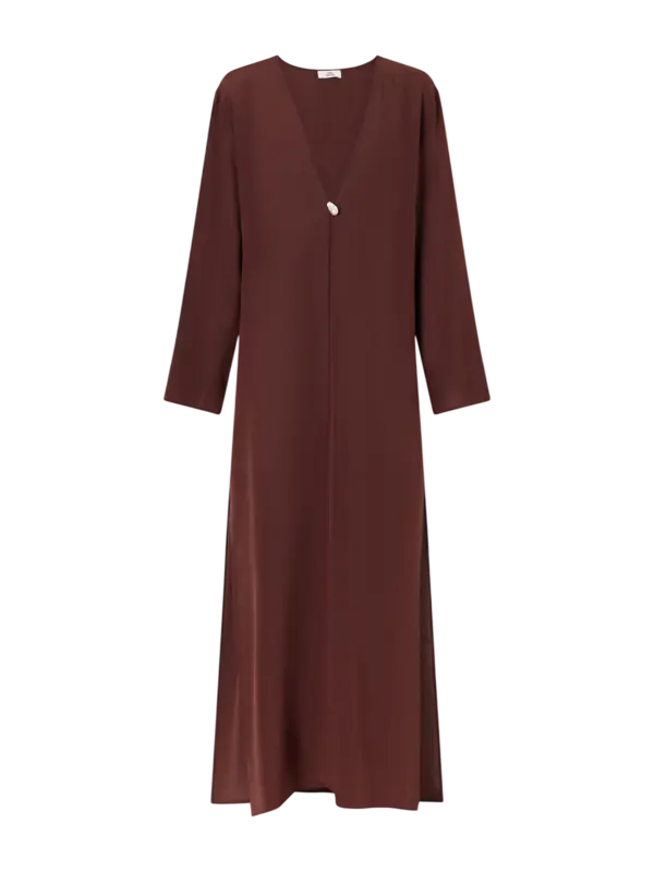 SARA CRISTINA Pearl-embellished Silk-chiffon Kaftan