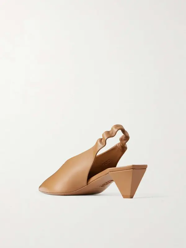 Loewe Origami 45 Leather Slingback Pumps